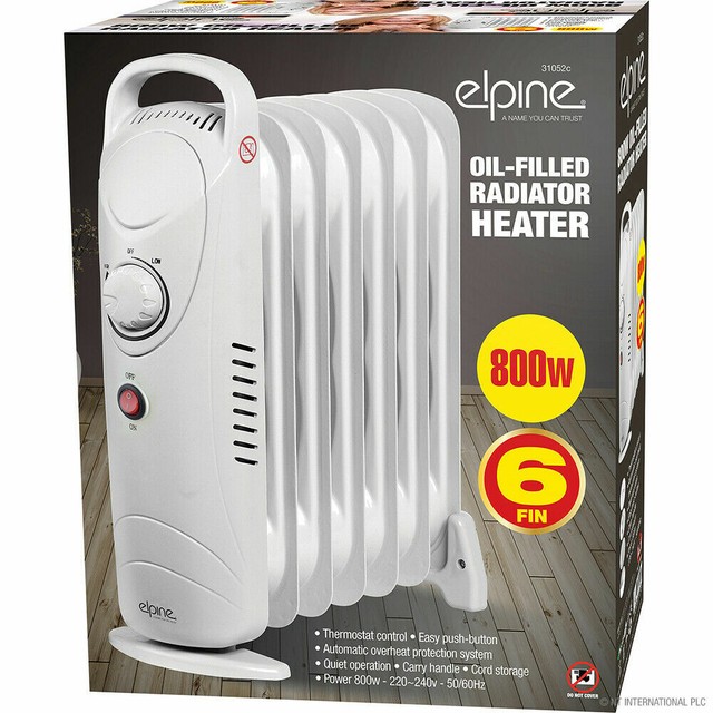 Elpine 800w 6 Fins Portable Thermostatic Electric Oil Filled Radiator ...