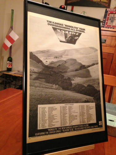 BIG 11X17 FRAMED ORIGINAL KANSAS "MONOLITH" 1979 LP ALBUM AD w/ 1979 ...