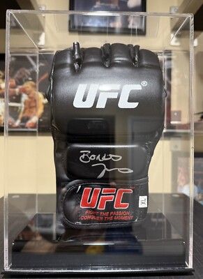 Jon "Bones" Jones Autographed UFC Glove With PSA/DNA COA IN DISPLAY ...