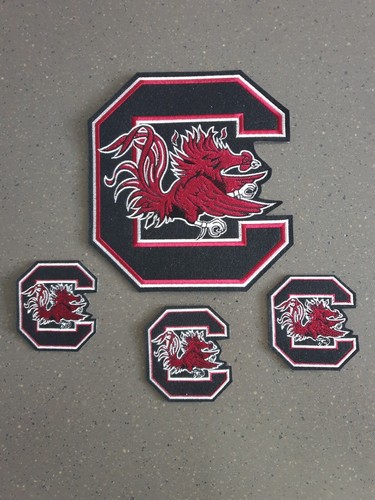 NCAA, South Carolina Gamecocks, Large Back Patch 8 1/4" X 9", plus 3 ...
