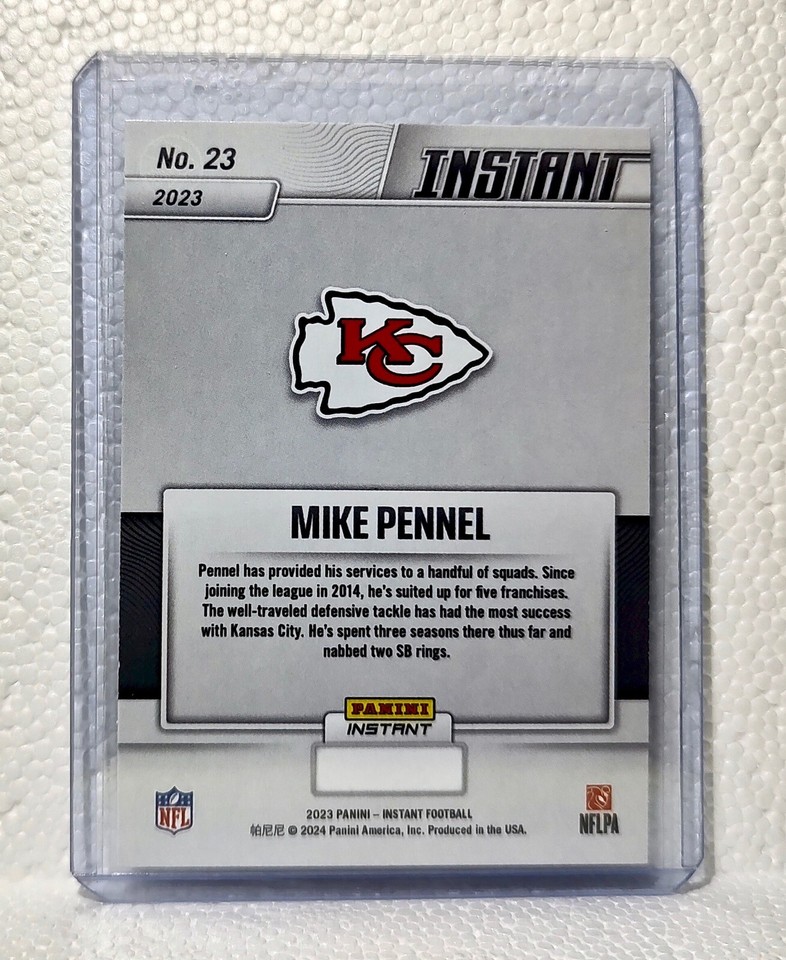 Mike Pennel 2023 Panini NFL Superbowl Champions #23 Card Kansas City ...