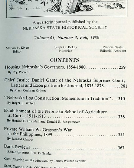 Nebraska History - Quarterly Magazine, Politics, School of Ag, Wm W ...