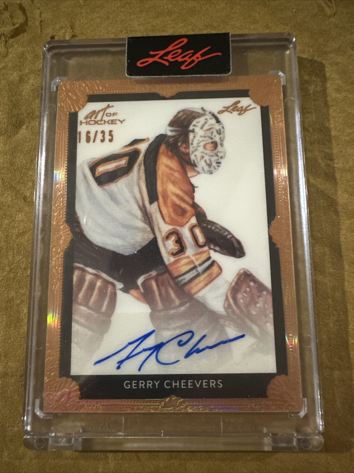 2021-22 Leaf Art of Hockey Bronze Spectrum Gerry Cheevers Auto ...