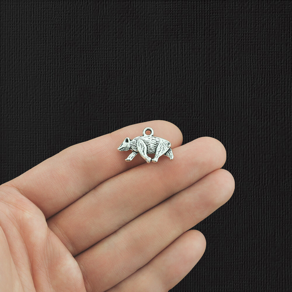 6 Badger Antique Silver Tone Charms 2 Sided - SC1984 | eBay