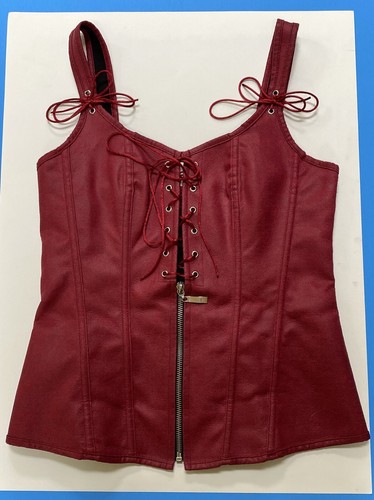 Charmian Renaissance Lace Up Boned Bustier Corset Red Costume Halloween ...