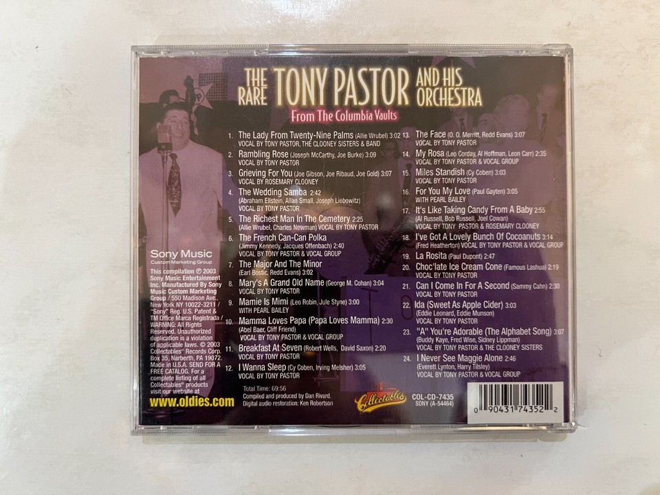 Tony Pastor And His Orchestra – The Rare Tony Pastor CD- Collectables ...