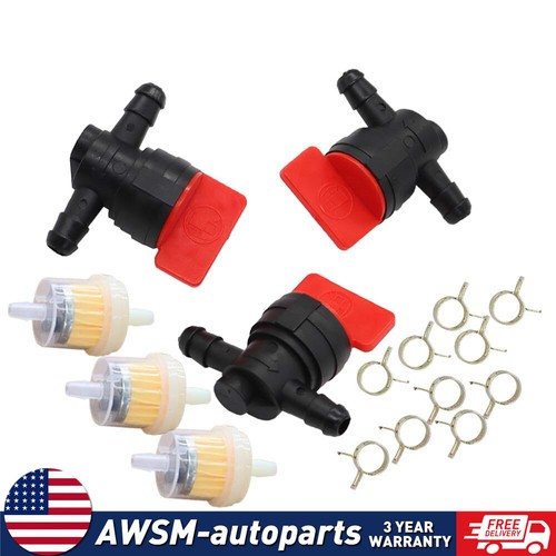 3 x For Briggs&Stratton 494768 698183 1/4"Inline Gas Fuel Cut off Shut ...