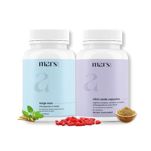 Mars Growth Max Combo: Powered by Nitric Oxide & Pure Ashwagandha Caps ...