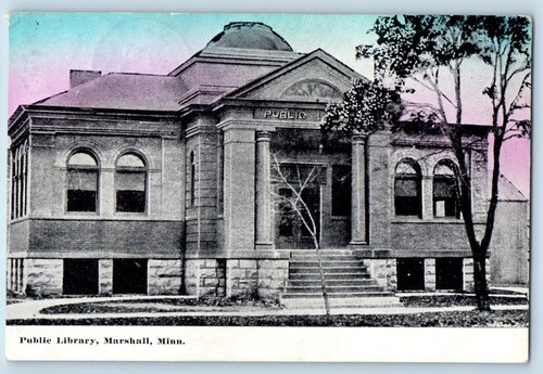 Marshall Minnesota Postcard Public Library Exterior View Building 1915 ...