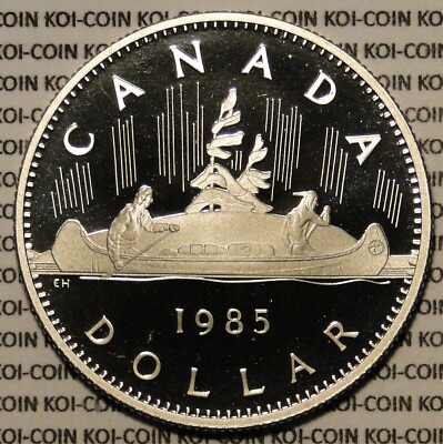 BU PF proof Canada 1985 large dollar $1 Voyageur nickel dollar coin | eBay