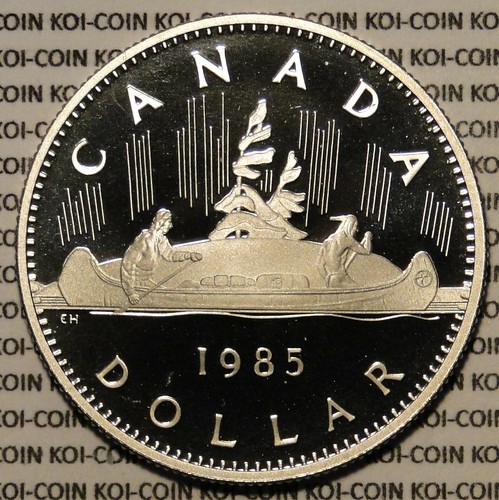BU PF proof Canada 1985 large dollar $1 Voyageur nickel dollar coin | eBay