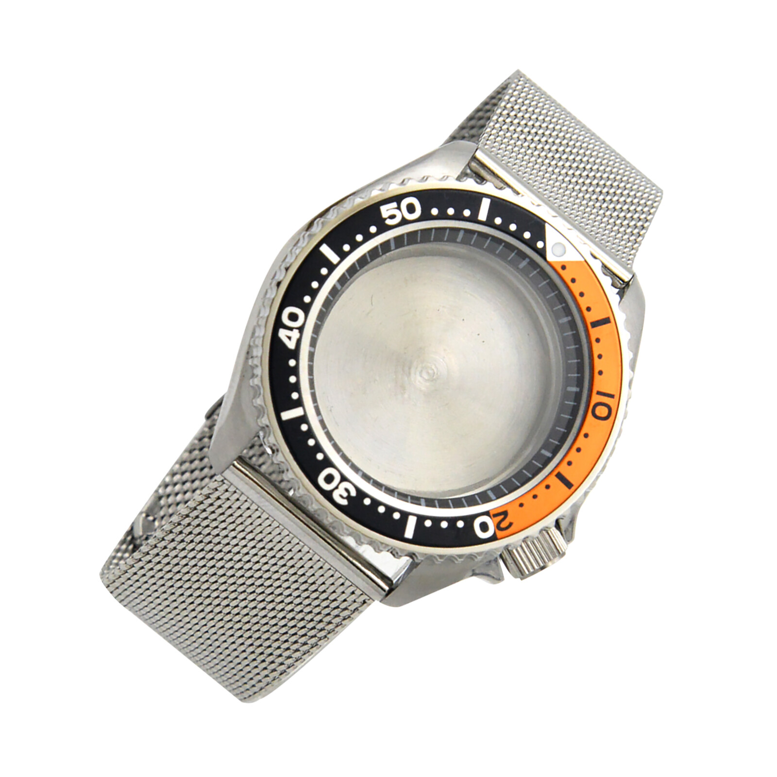 42MM Black+Orange Aluminum Bezel Watch Case Set For Japanese NH35 NH36 ...