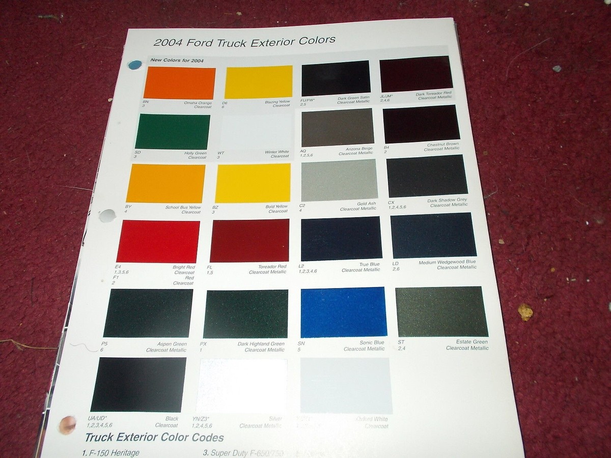 2004 Ford Exterior Paint Colors Ford Interior Auto Paint By SEM