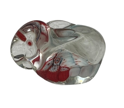 Murano HandBlown Art Glass Rabbit Paperweight Clear Colorful Bunny ...
