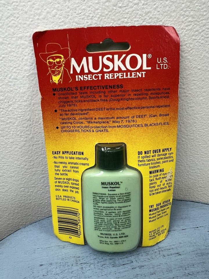 Muskol Bug Insect Repellent Lotion 1.06 oz 1978 Mosquito Ticks PROP ...
