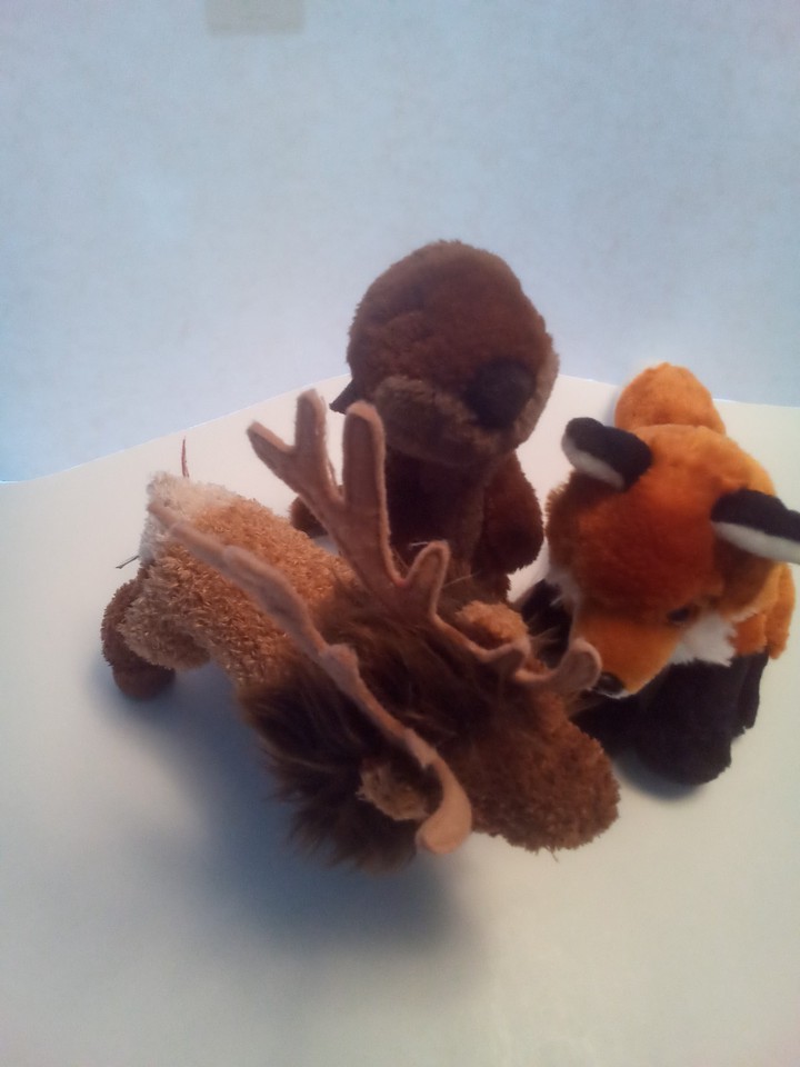 Forest Animal Plush Lot 0f 3 Fox Wild Republic Beaver Disney Elk ...
