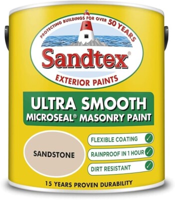 Sandtex Ultra Smooth Masonry Paint Sandstone 2.5L Microseal | eBay UK