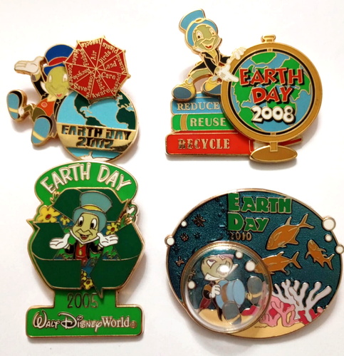 Disney World Earth Day Pin LOT~Jiminy Cricket Earth Day Pins Limited ...