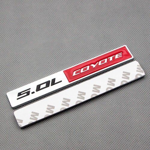 2Pcs 5.0L Coyote V8 Metal Badge 3D Chrome GT Engine Emblem Car Sticker ...