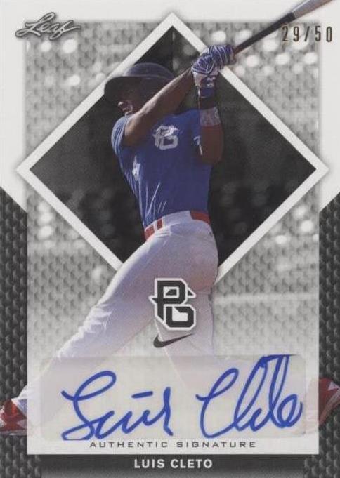 2016 Leaf Perfect Game National Showcase - Luis Cleto #BA-096 Black /50 ...