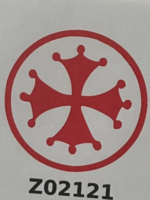 Autocollant STICKER Vinyl 9 Cm Rouge Croix Occitane Pare prise Vitrine ...