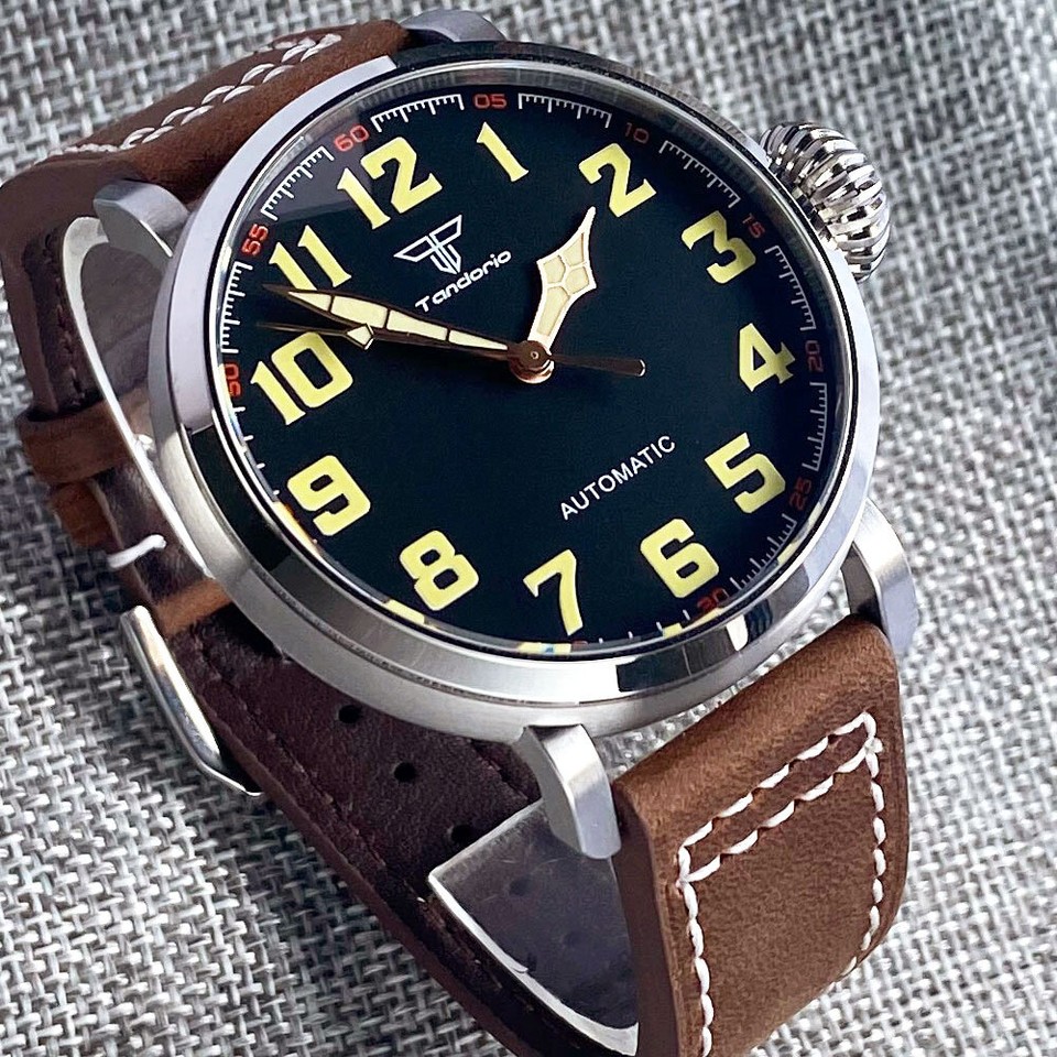 Big 47MM Tandorio Black Dial NH35A PT5000 Automatic Mens Watch Sapphire ...