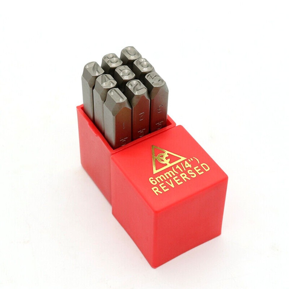 Reversed 9PC Steel Number Stamps Punch Dies Set Select Size | eBay