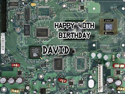 Personalised Computer Motherboard Circuit Electronics Edible Icing Cake ...