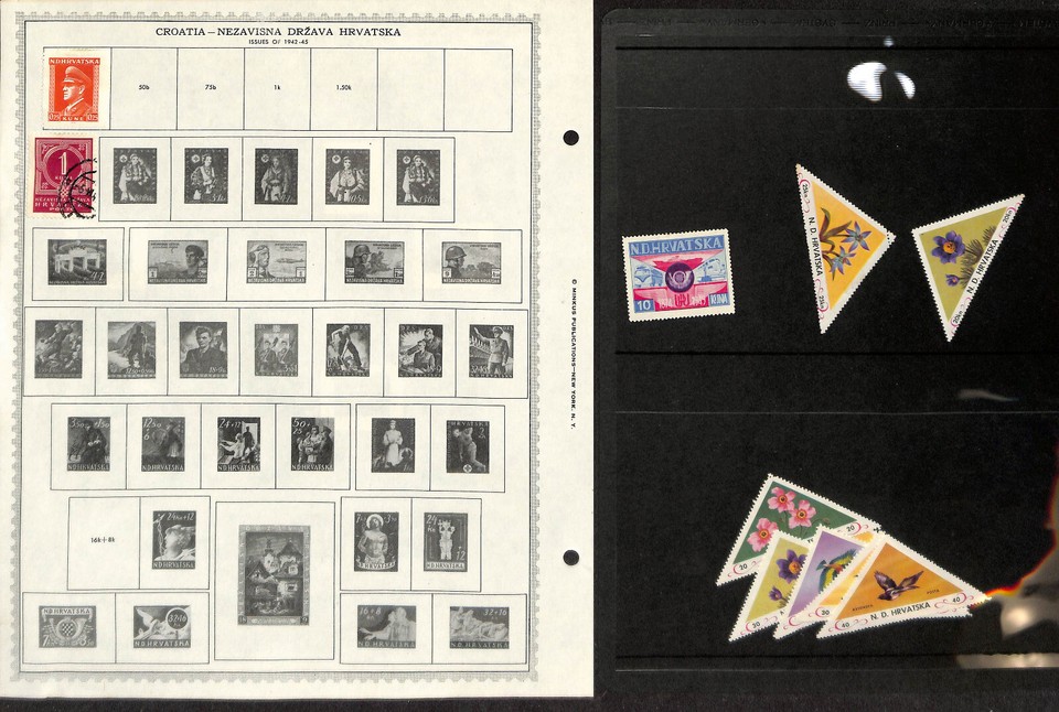 Croatia Stamp Collection on 4 Minkus Pages, WWII German Occupation (BC ...