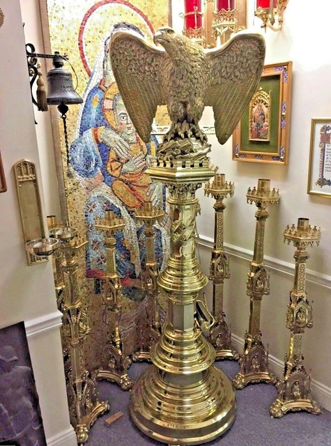 + Fantastic 120 Year Old Eagle Lectern + Readers Stand + Ambo + Pulpit ...