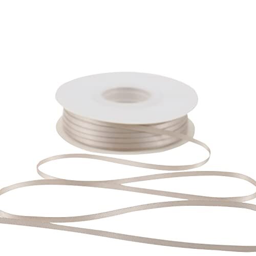 Thin Taupe Ribbon 1/8 Inch Narrow Silk Ribbon Double Face Satin Ribbon ...