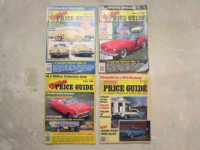 LOT OF 4 VINTAGE OLD CARS PRICE GUIDE 1983, 1984, 1990, BONUS!! | eBay