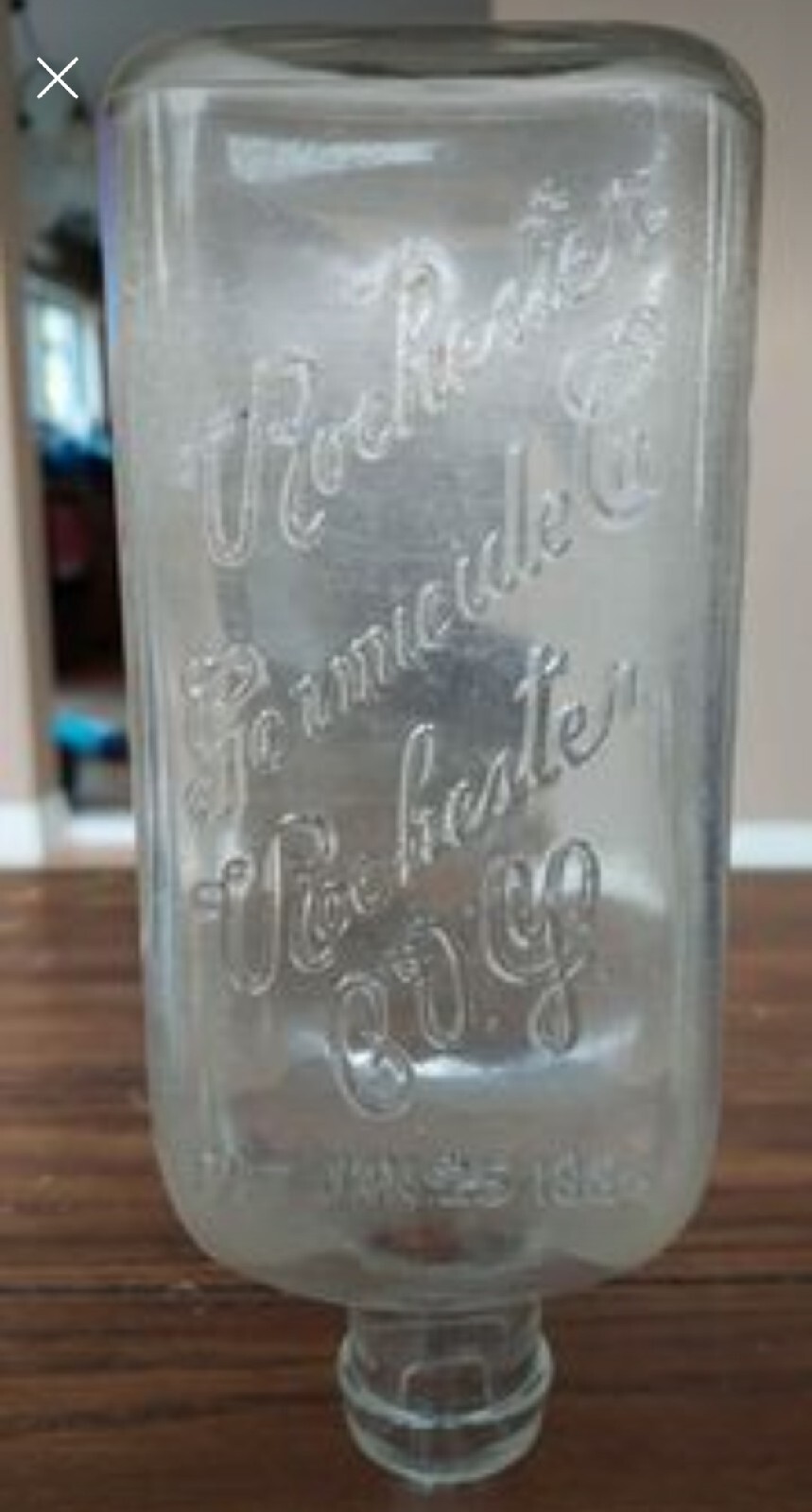 Antique ROCHESTER GERMICIDE Embalming Fluid Embossed Qt Bottle Pat Jan ...