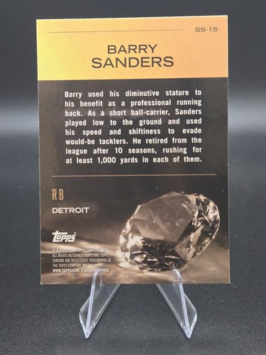 Barry Sanders -2024 Topps Chrome Sunday Swag Card Detroit Lions #SS-15 ...