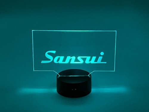 Sansui LED Edge Lit Lighted Sign W/ 16 Color Base And Remote 7.75" X 6 ...