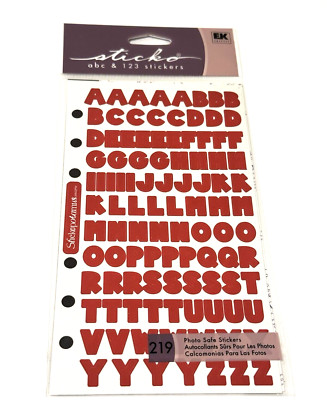 Stickopotamus Sticko ABC 123 Stickers Deep Red Alphabet Numbers Photo ...