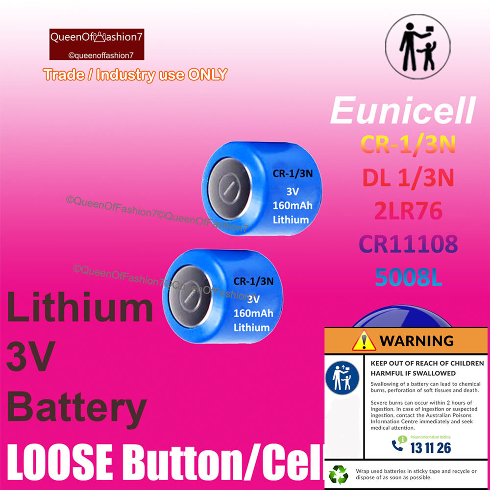 2 x CR-1/3N CR 13 N 2L76 KL76 13N KL1/3 LOOSE Eunicell Lithium Battery ...