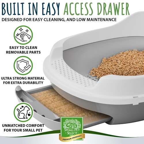 Small Pet Select - Sifting Cat Litter Box, with 5 Pee Pads and Litter ...