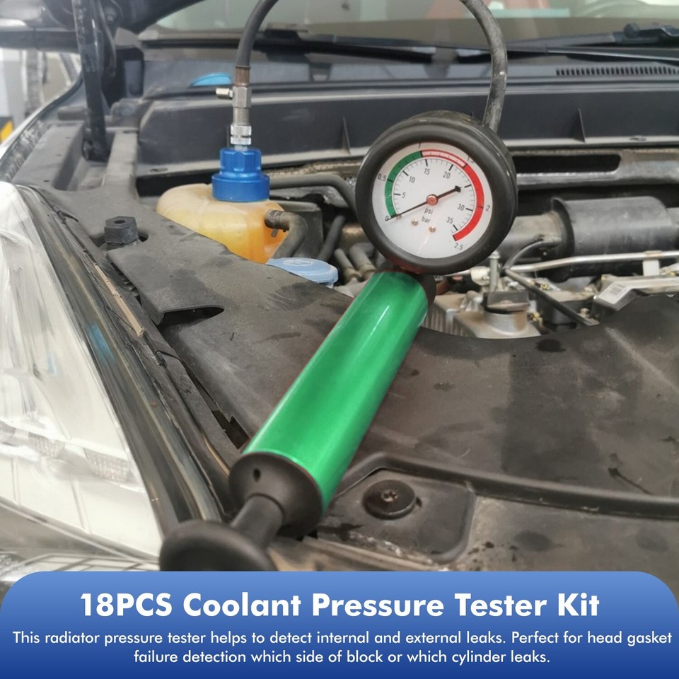 18pcs Cooling System Pressure Tester kit Automotive Radiator Pressure ...