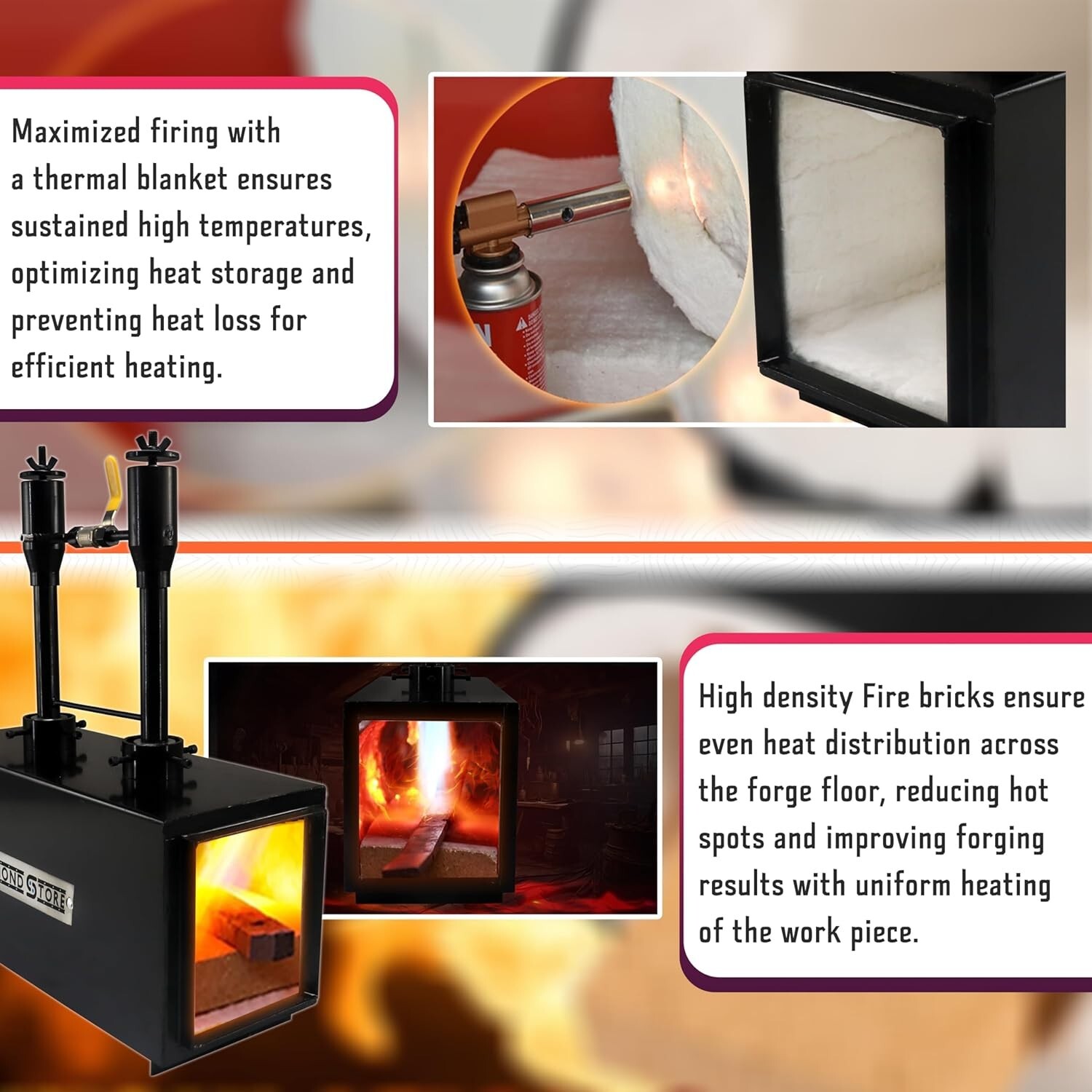 Double Burner Gas Propane Forge Furnace Blacksmith Knife making ...
