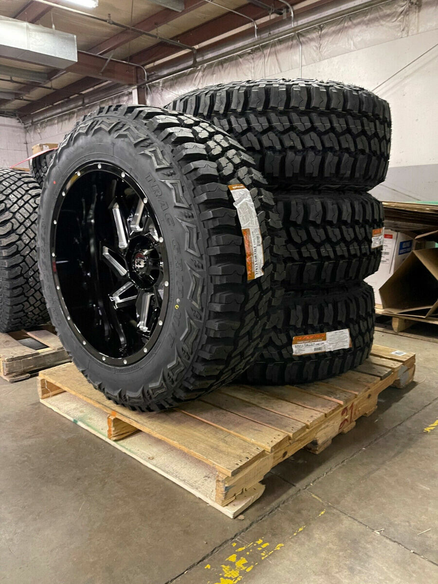 22x12 Vision Spyder Black Wheels 37 MT Tires Package 8x170 Ford ...