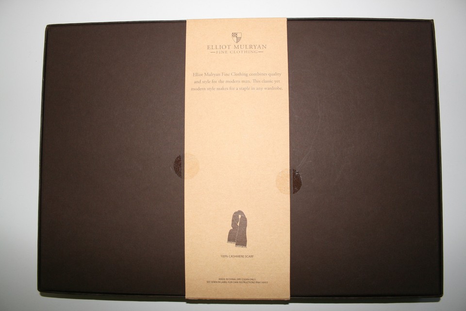 NWT Mens Elliot Mulryan Fine Clothing Black 100% Cashmere Scarf | eBay