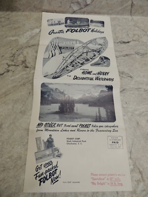 1956 Folbot Ad Brochure, 19 X 25 Unfolded, Cool Nautical Boat ...