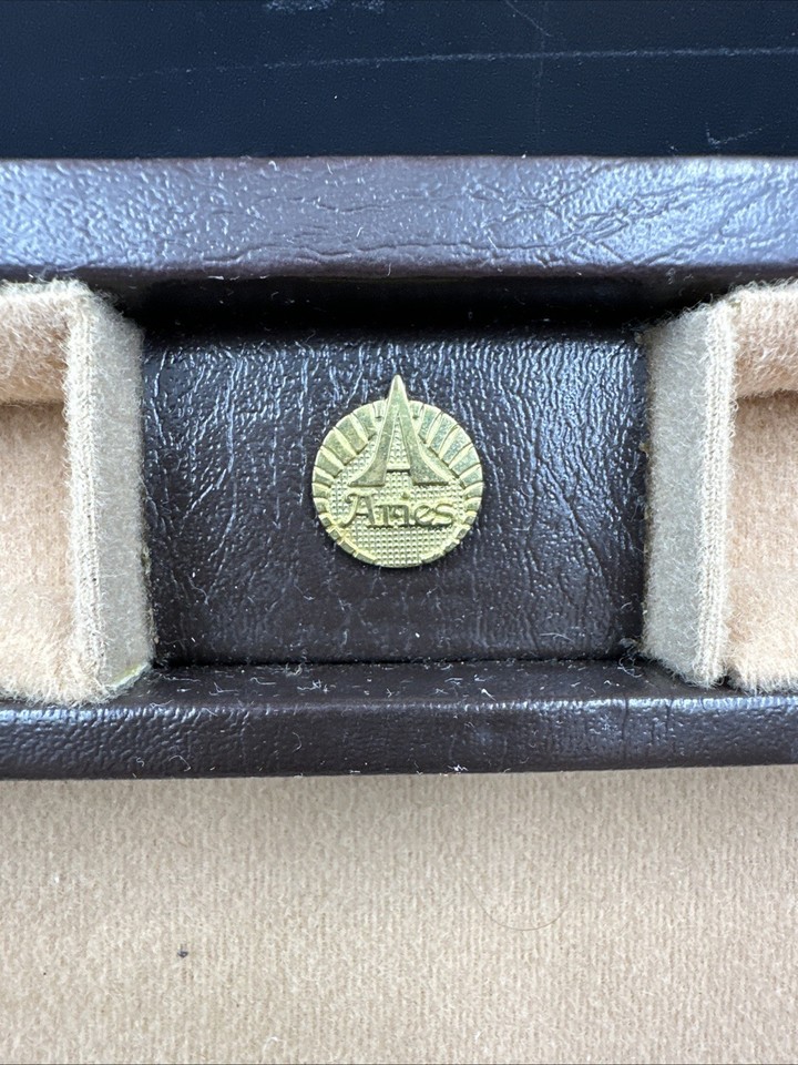 Vintage Aries Backgammon Game Travel Case Set Faux Leather Dark Brown ...