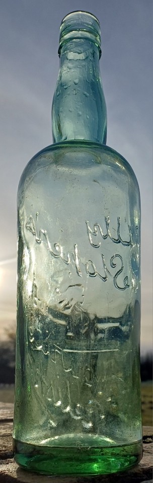 Antique Rare Ally Sloper Bottle Pictorial Aqua Glass Sauce Relish ...