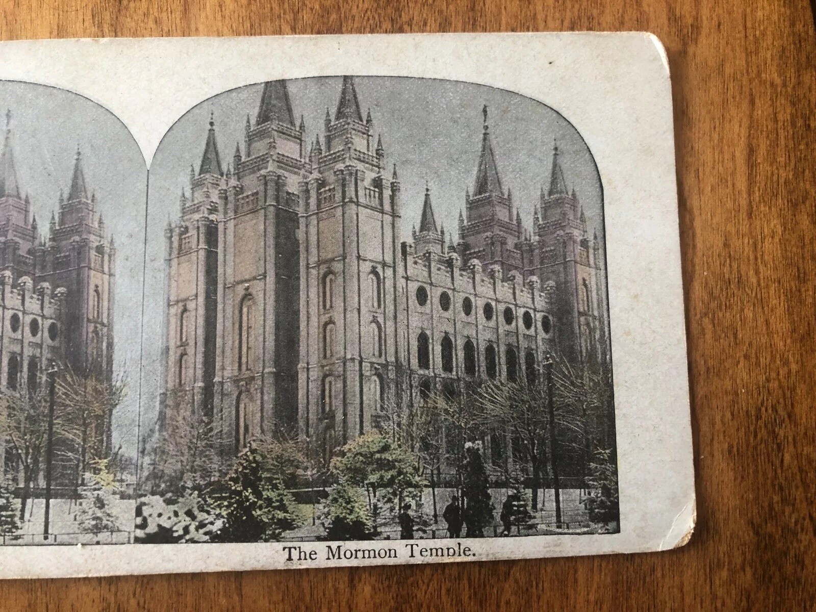 The Mormon Temple Utah Stereo View Card 1890s-1910s 7”x3-1/2” antique ...