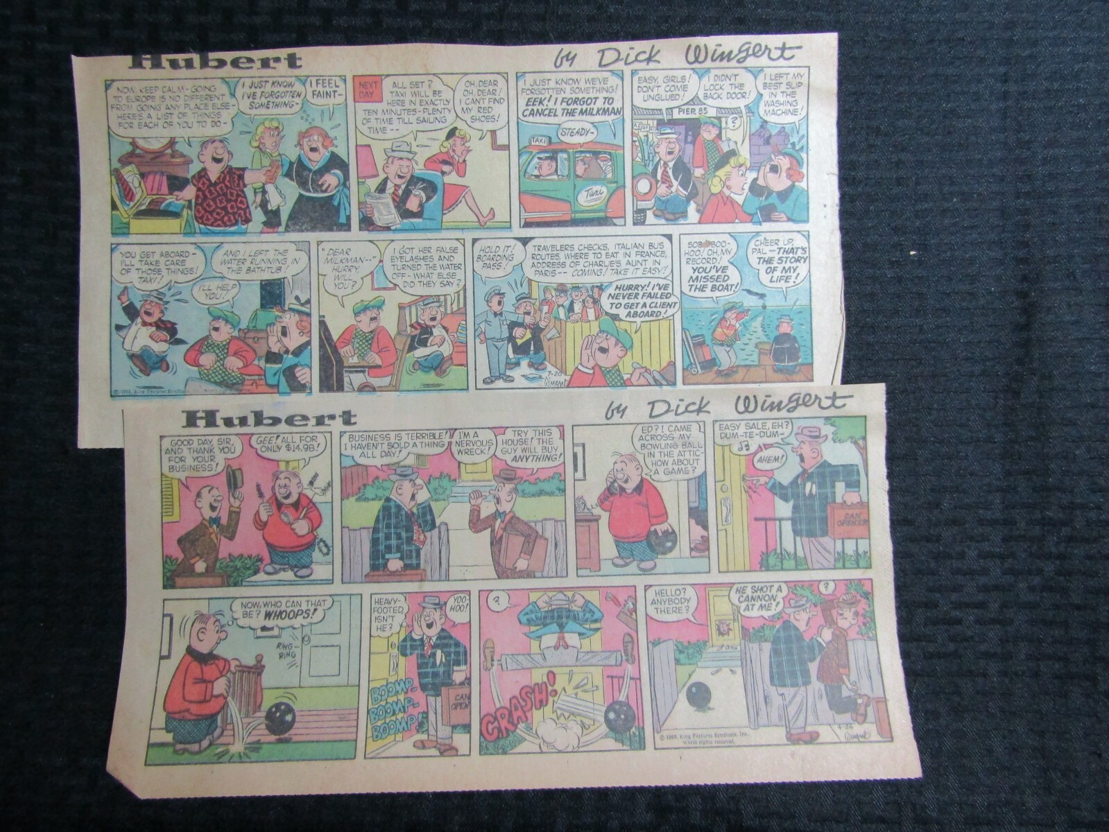 1950s HUBERT by Dick Wingert 14x7.5" Newspaper Comic Strip LOT of 8 VG ...