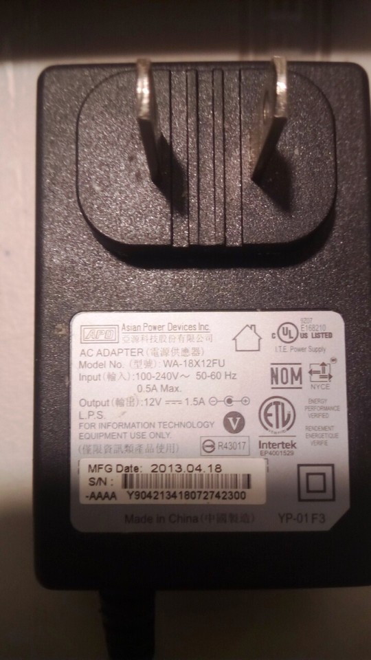 Various AC/DC Adapter 100-240V~ 50-60Hz Input / 12VDC Output/ Select ...