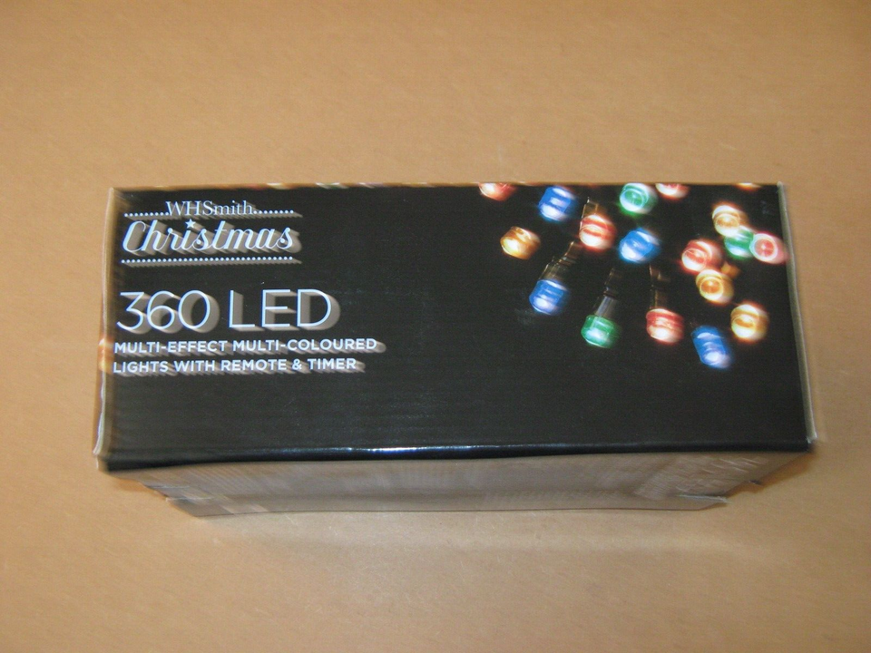 WHSmith Christmas 360 LED Multi-Effect Multi-Coloured Lights With ...