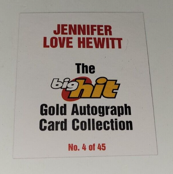 JENNIFER LOVE HEWITT Super RARE 1990s THE BIG HIT Gold Autograph ...